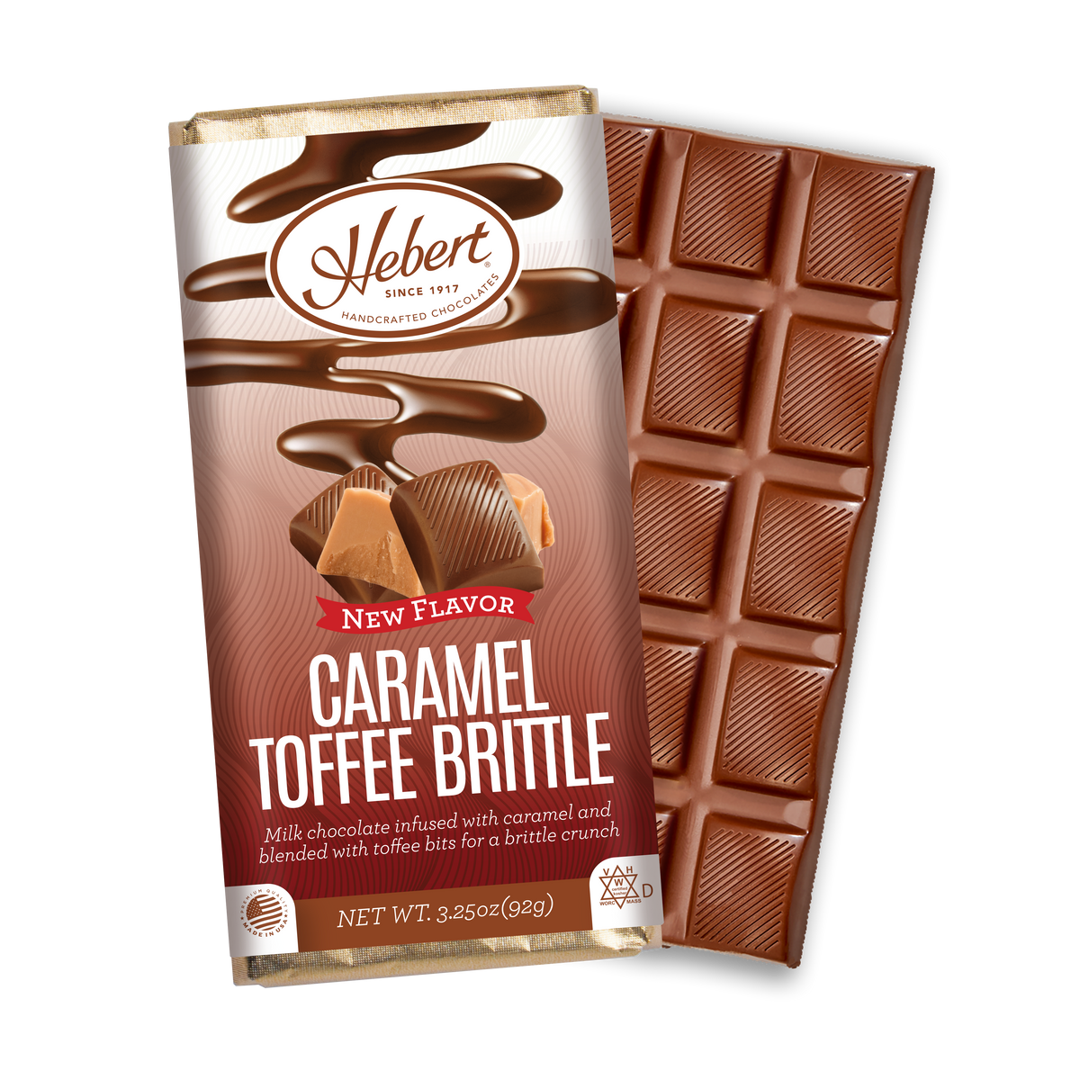 Caramel Toffee Brittle Milk Chocolate Bar (3.25oz) — Hebert Candies & Gifts