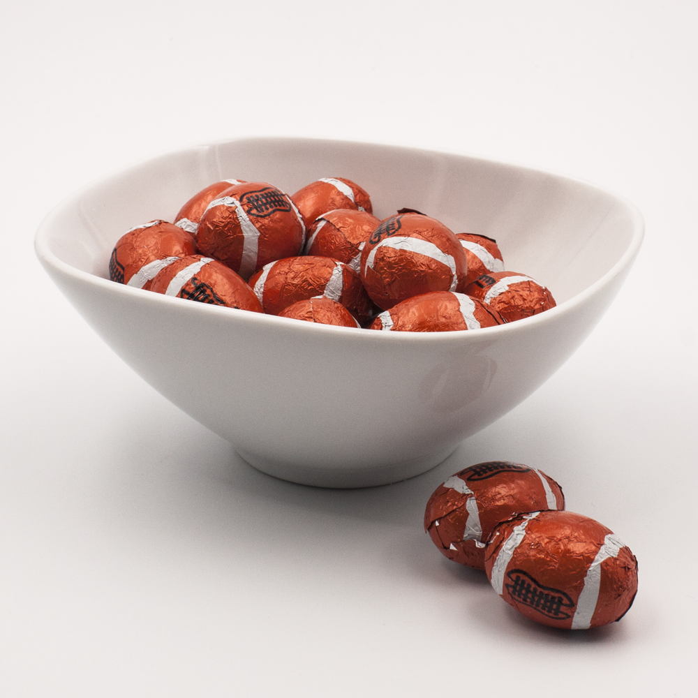 Foil Wrapped Footballs — Hebert Candies & Gifts