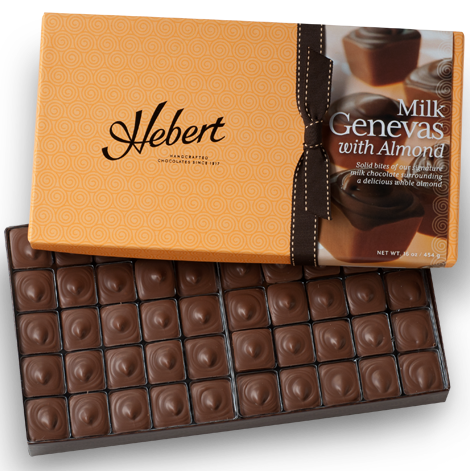 Almond Genevas: Milk Chocolate (1lb) — Hebert Candies & Gifts